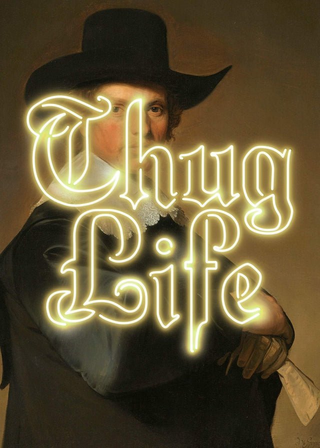 Thug Life Neon Altered Art Print – InkAndDrop