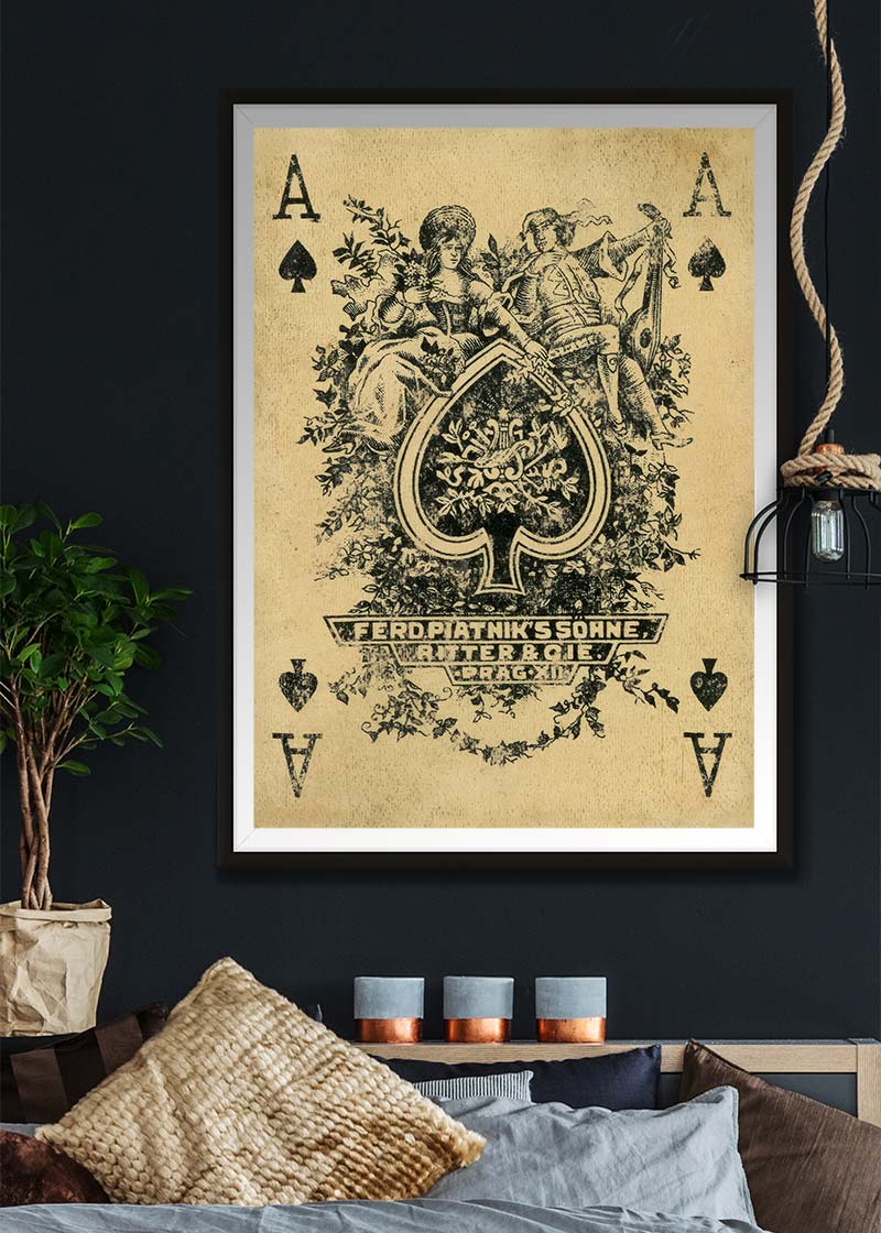 Vintage Playing Card Print - Ace of Spades – InkAndDrop