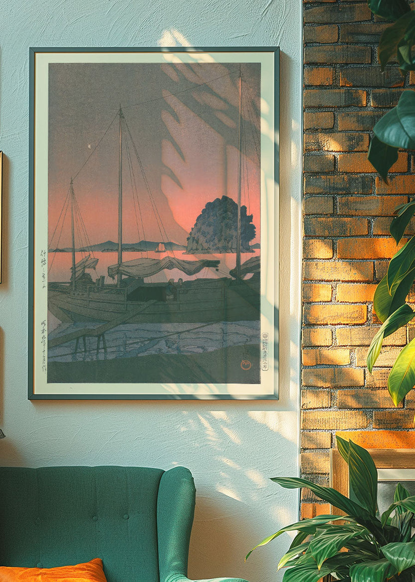 Harbour Sunset By Hasui Kawase – InkAndDrop