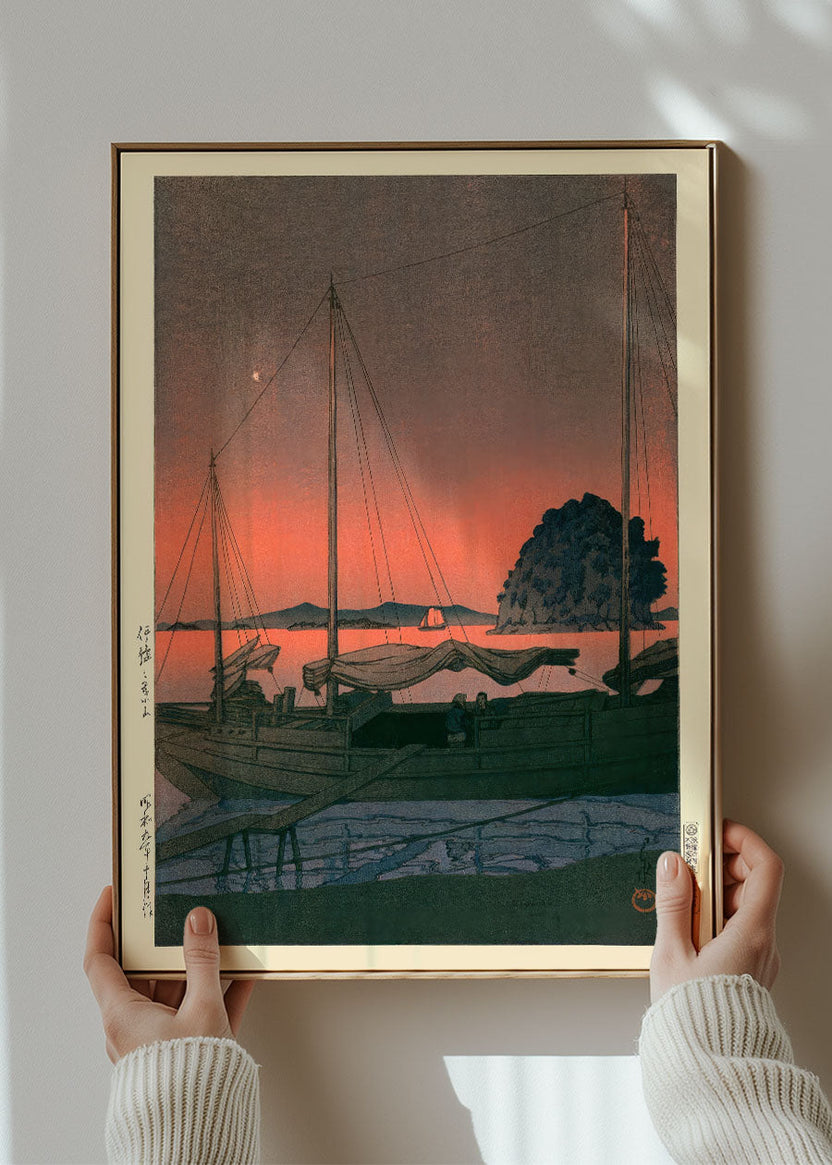 Harbour Sunset By Hasui Kawase – InkAndDrop