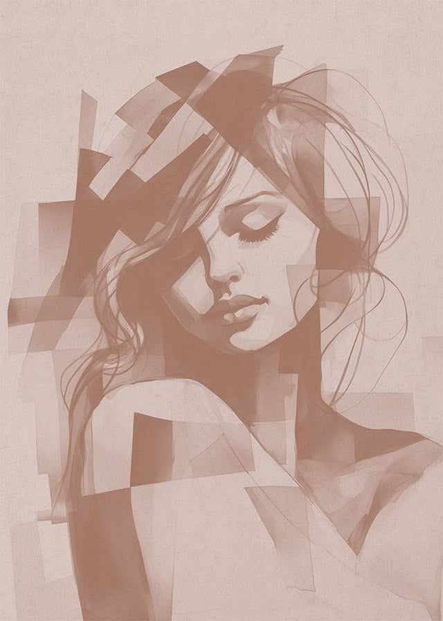 Abstract Female Figure 1 in Pantone Mocha Mousse – InkAndDrop