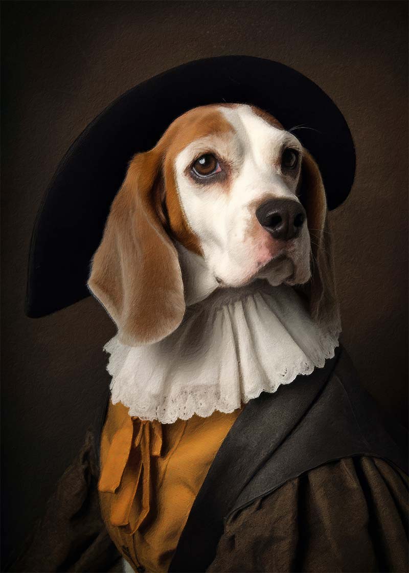 Beagle Dog Portrait Print InkAndDrop
