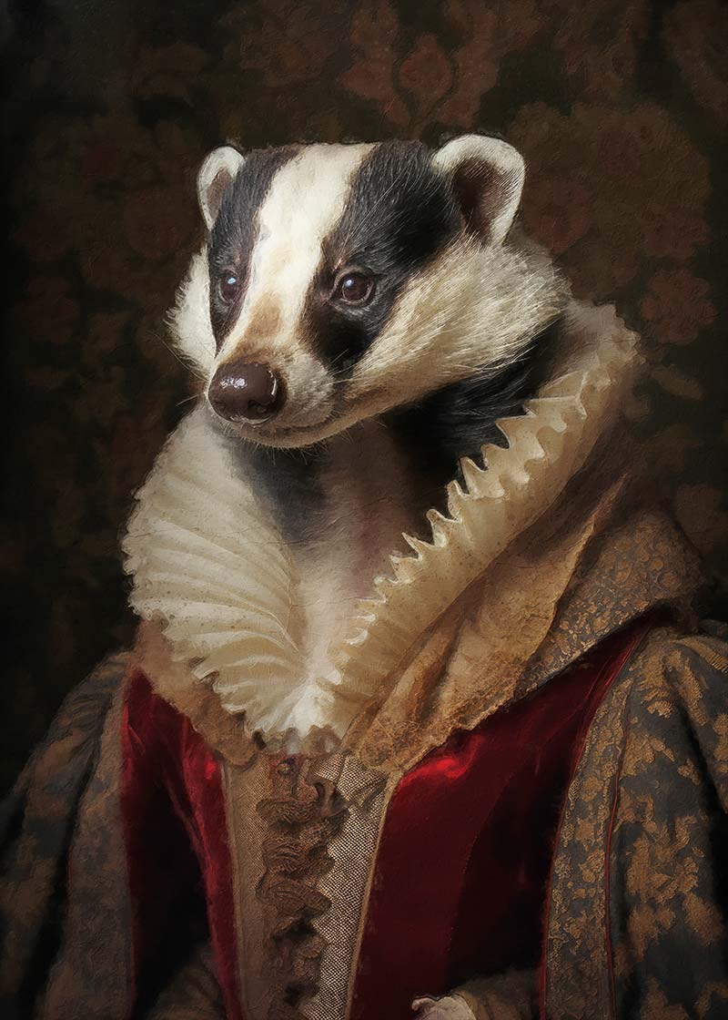 Badger Lady Portrait Print – InkAndDrop