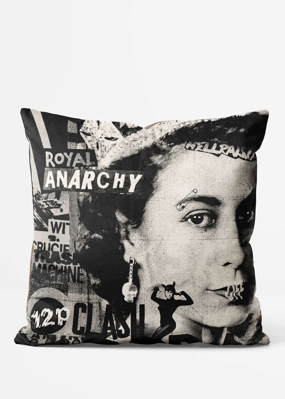 Royal Anarchy Queen Elizabeth Punk Cushion – InkAndDrop