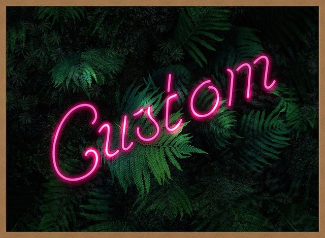Custom Script Neon Sign Leaves Landscape Print – InkAndDrop
