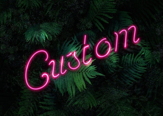 Custom Script Neon Sign Leaves Landscape Print – InkAndDrop