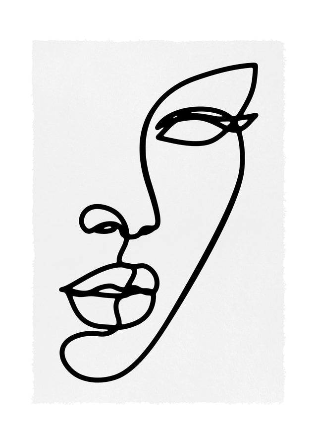 Face Study Line Art Print Inkanddrop