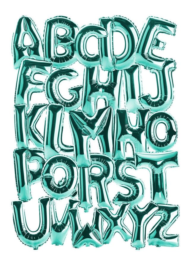 Foil Balloons Alphabet Educational Teal Print – InkAndDrop