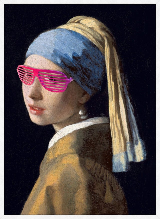 Girl With Pink Shutter Shades Print – InkAndDrop