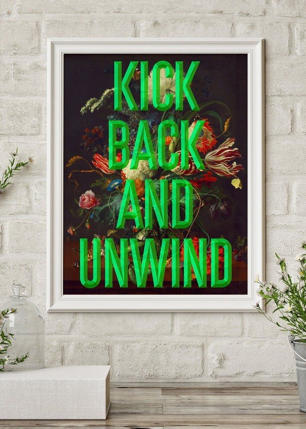 Kick Back Typography Print – InkAndDrop