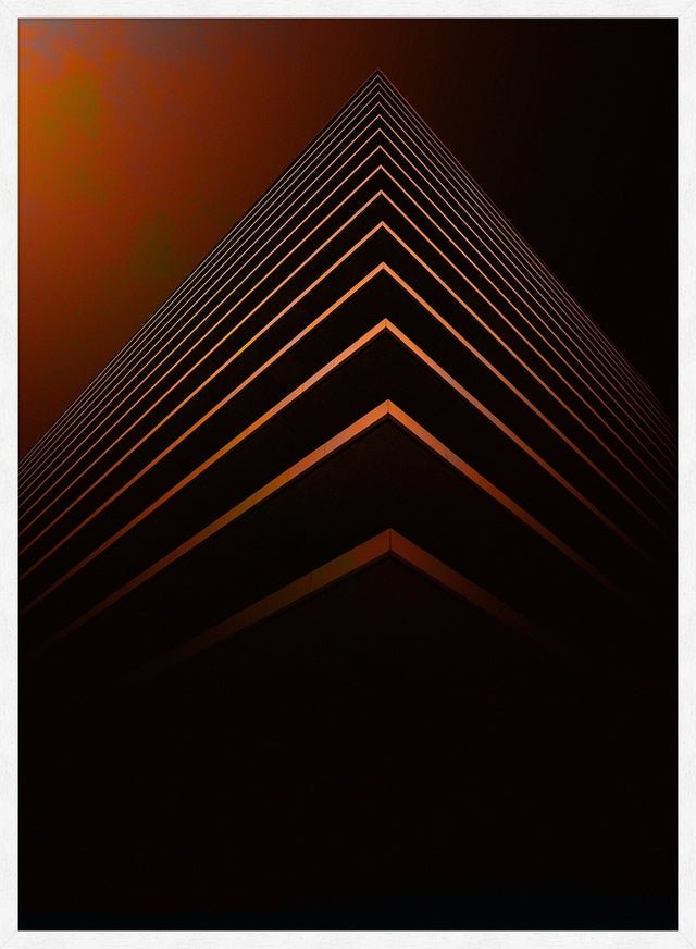 Orange Pyramid Geometric Print – InkAndDrop