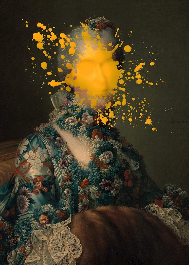 Paint Splat Face Altered Art Portrait Print – InkAndDrop