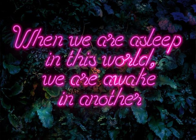 When We Are Awake Neon Leaves Print – InkAndDrop
