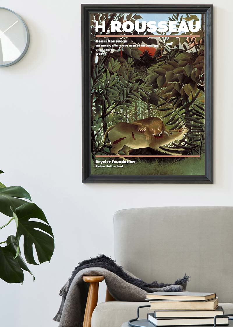 Henri Rousseau Hungry Lion Artist Poster – InkAndDrop