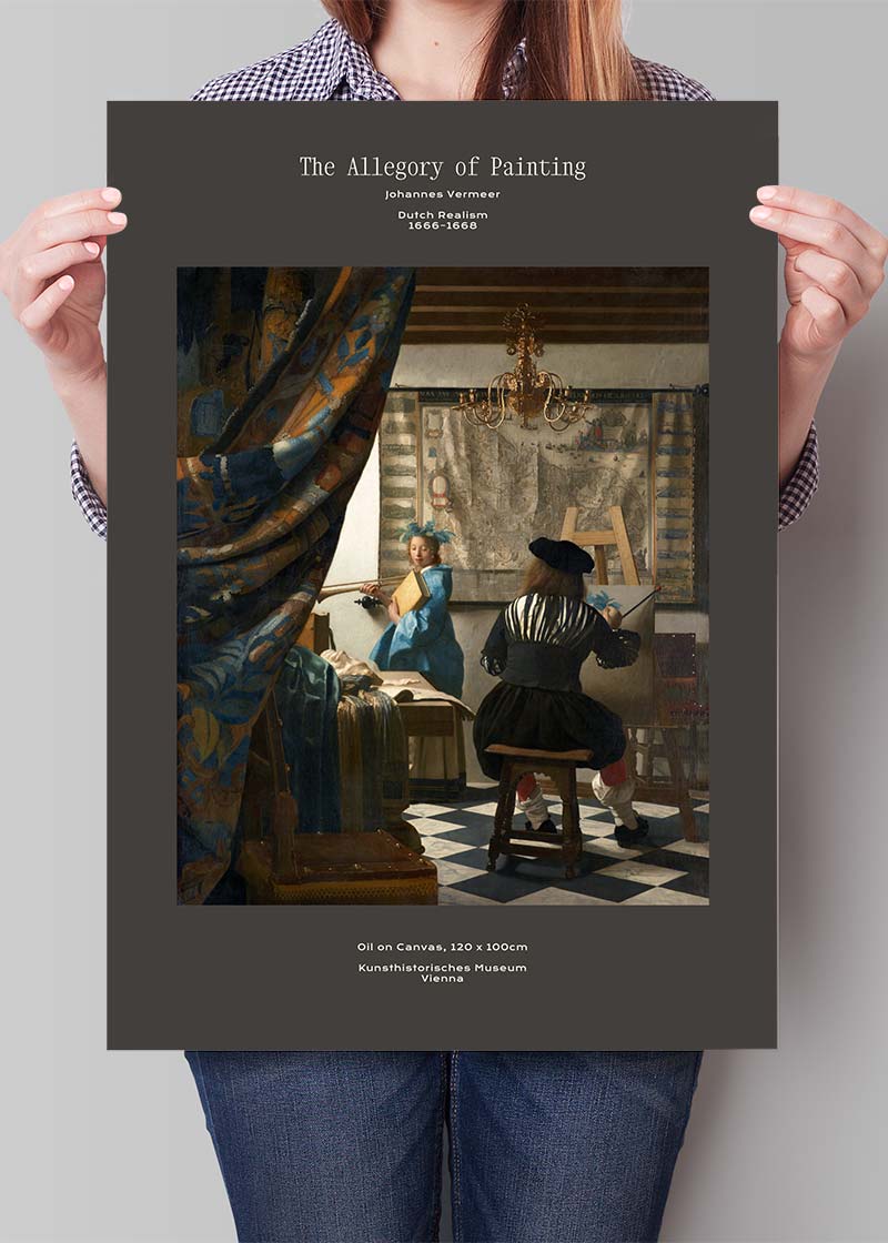 Johannes Vermeer The Allegory Of Painting Artist Poster – InkAndDrop