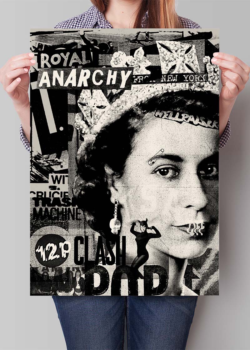 Royal Anarchy Queen Elizabeth Punk Poster – InkAndDrop