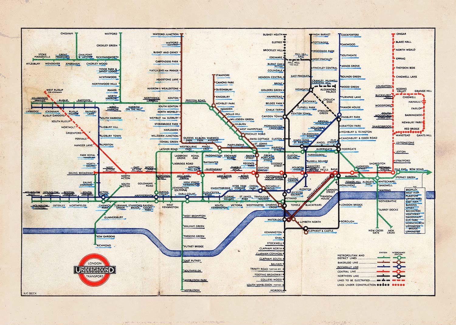1947 London Underground Map – InkAndDrop